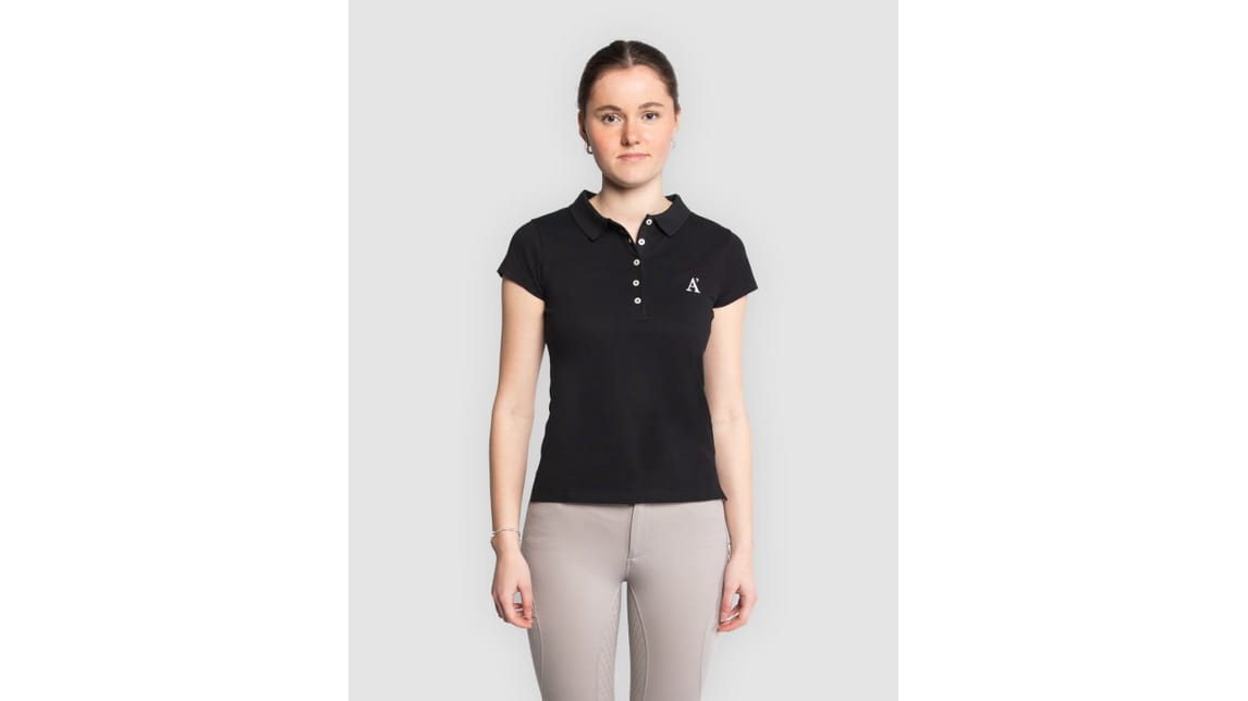 PASSION PFERD Produkt 2025: Slim Fit Poloshirt Black (LAR. Projekt)